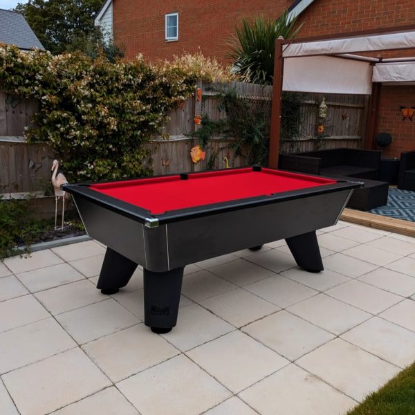 Cry Wolf Slate Bed Outdoor Pool Table – Matt Black – Luxe Outdoor